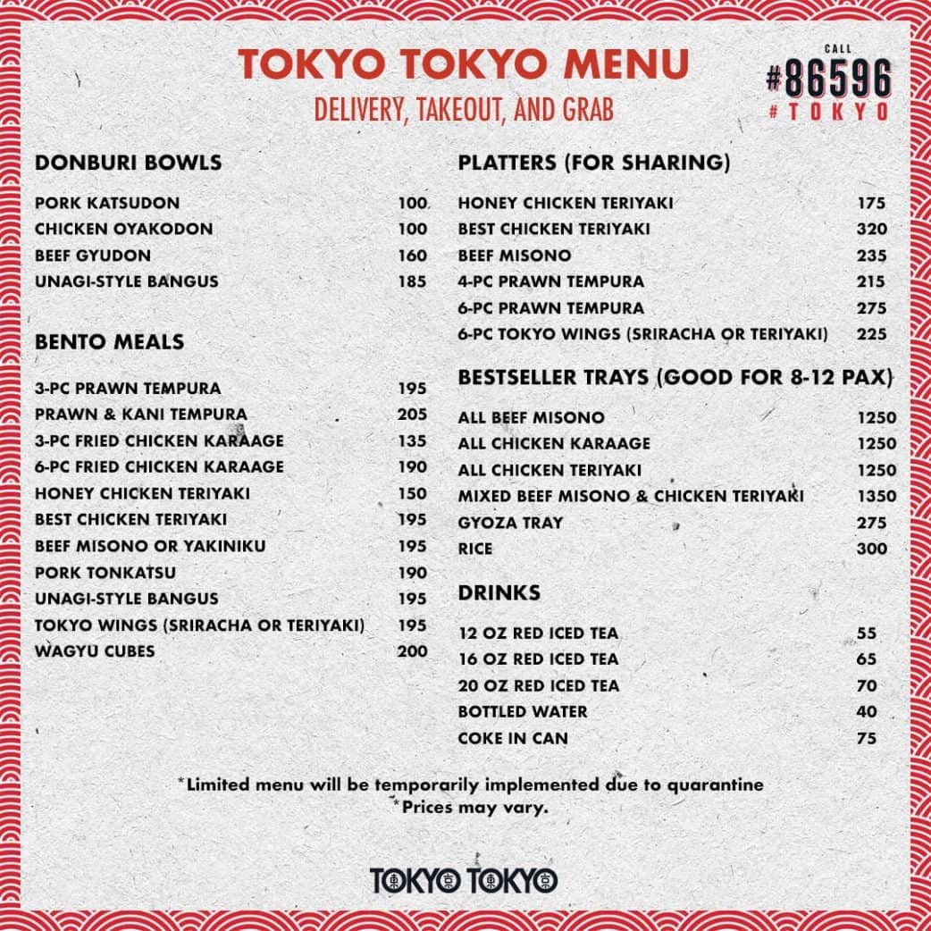 Tokyo Tokyo Frozen Packs List Of Branches Open For Delivery The Poor Traveler Itinerary Blog