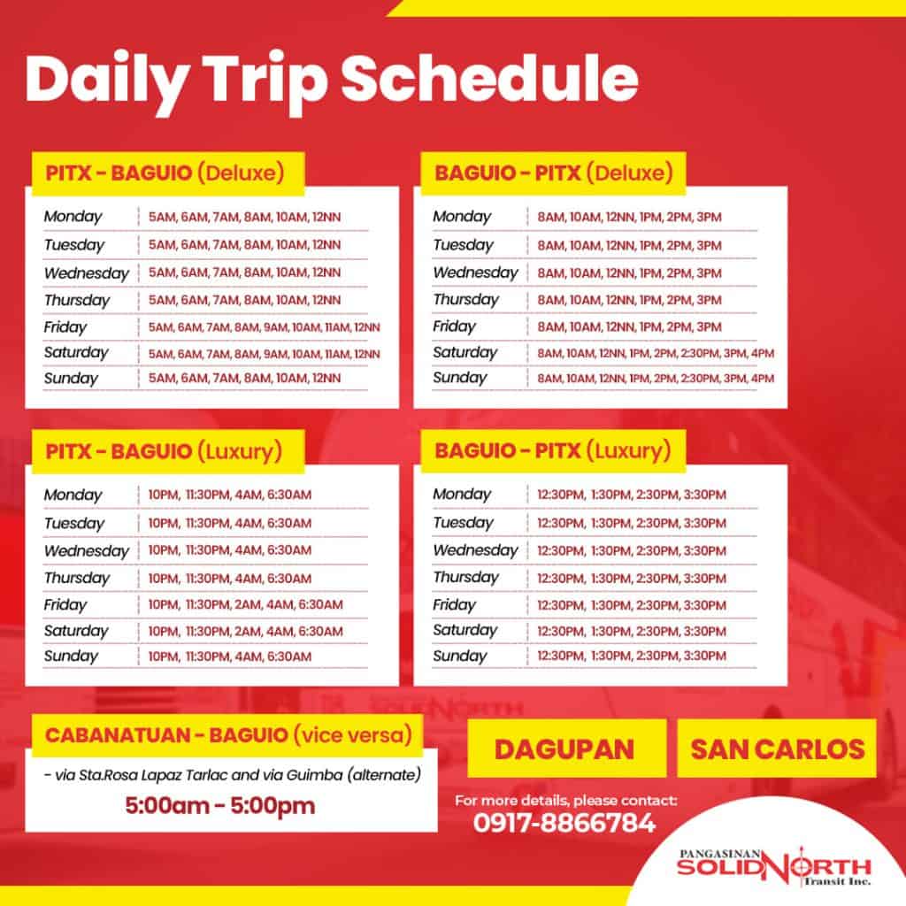 Manila To Baguio To Manila Bus Schedule Of Victory Liner Genesis